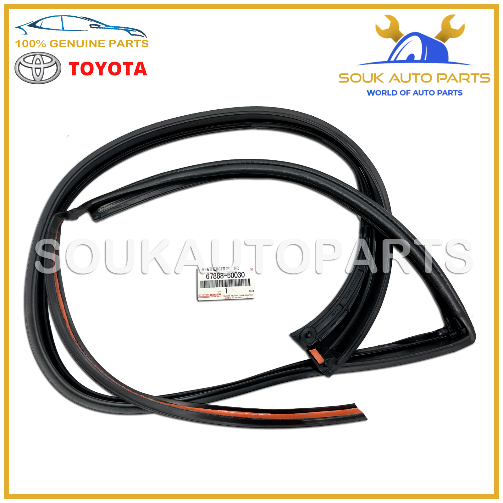 67888-50030 Genuine Toyota REAR DOOR UPPER WEATHER STRIP (LH ...
