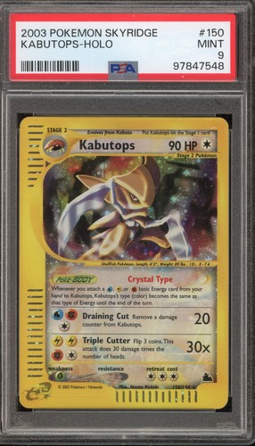 Pokemon Kabutops Skyridge Crystal Holo Rare #150 PSA 9 Mint | eBay