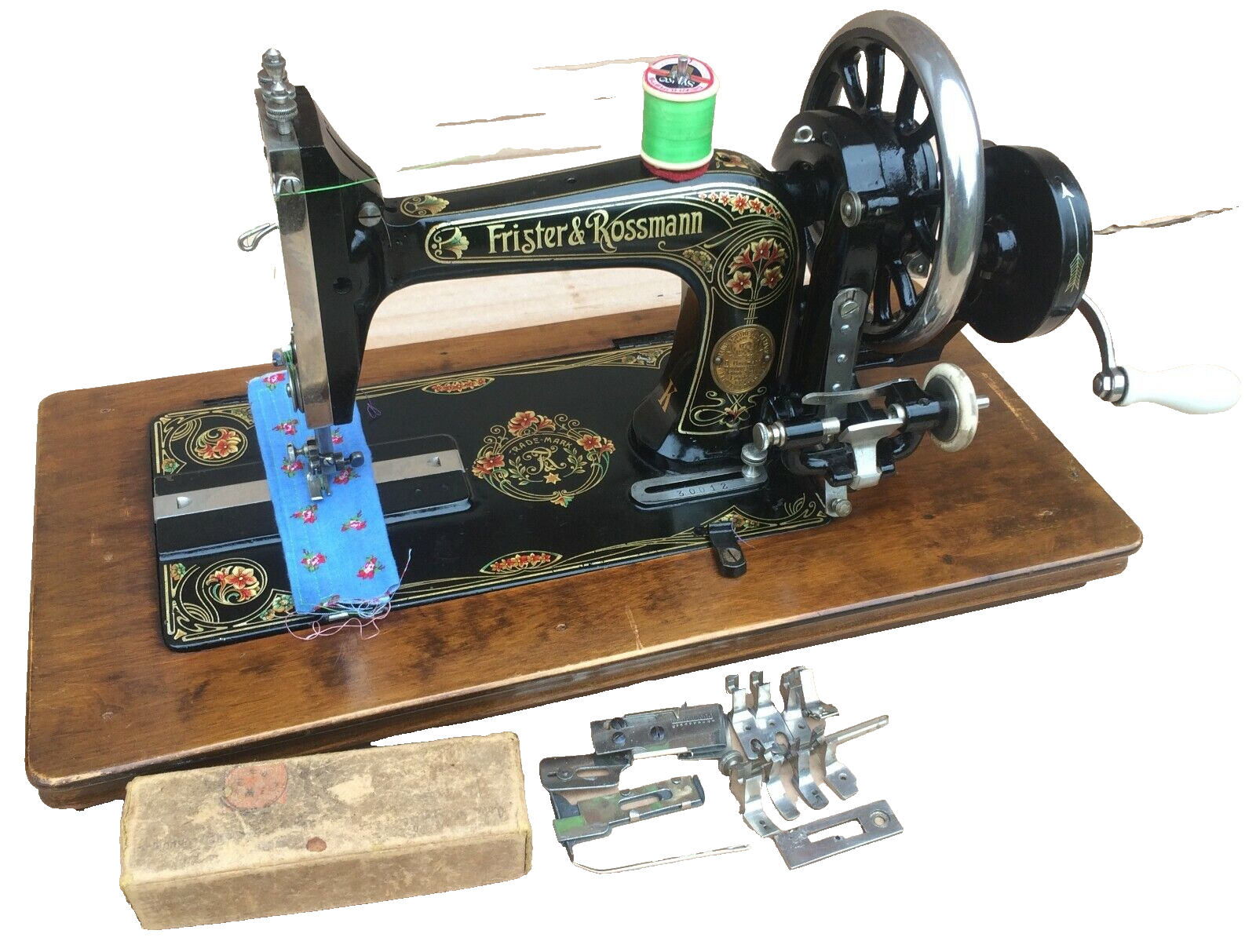 Beautiful Antique Frister & Rossman Handcrank Transverse Shuttle Sewing ...