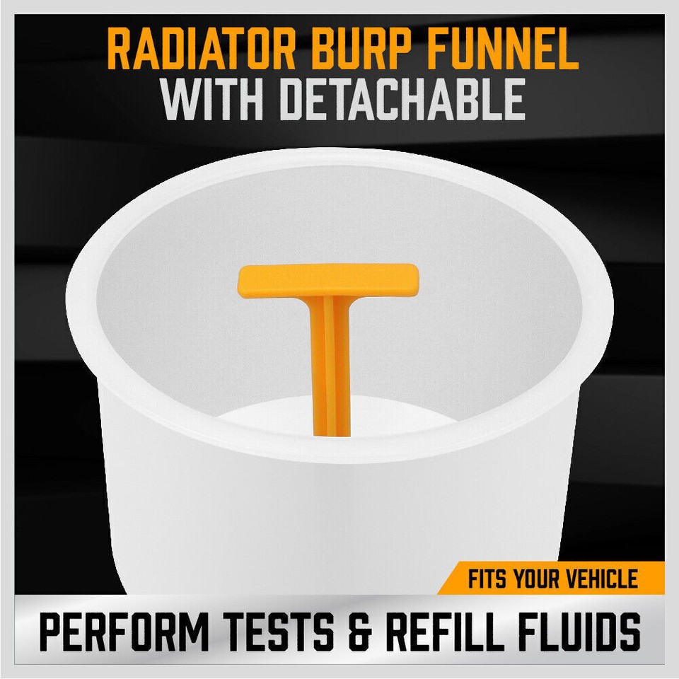 Spill Proof Radiator Coolant Filling Funnel Kit 15-pcs Cooling System ...