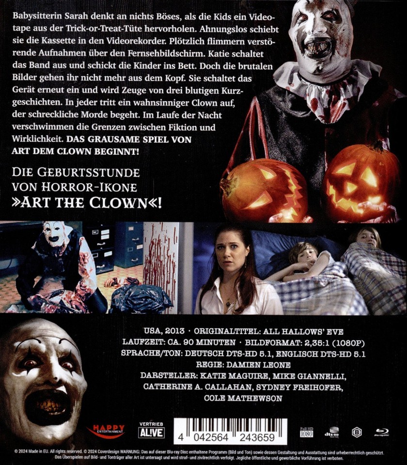 Terrifier - The Beginning All Hallows' Eve Art The Clown Come Out.. Blu ...