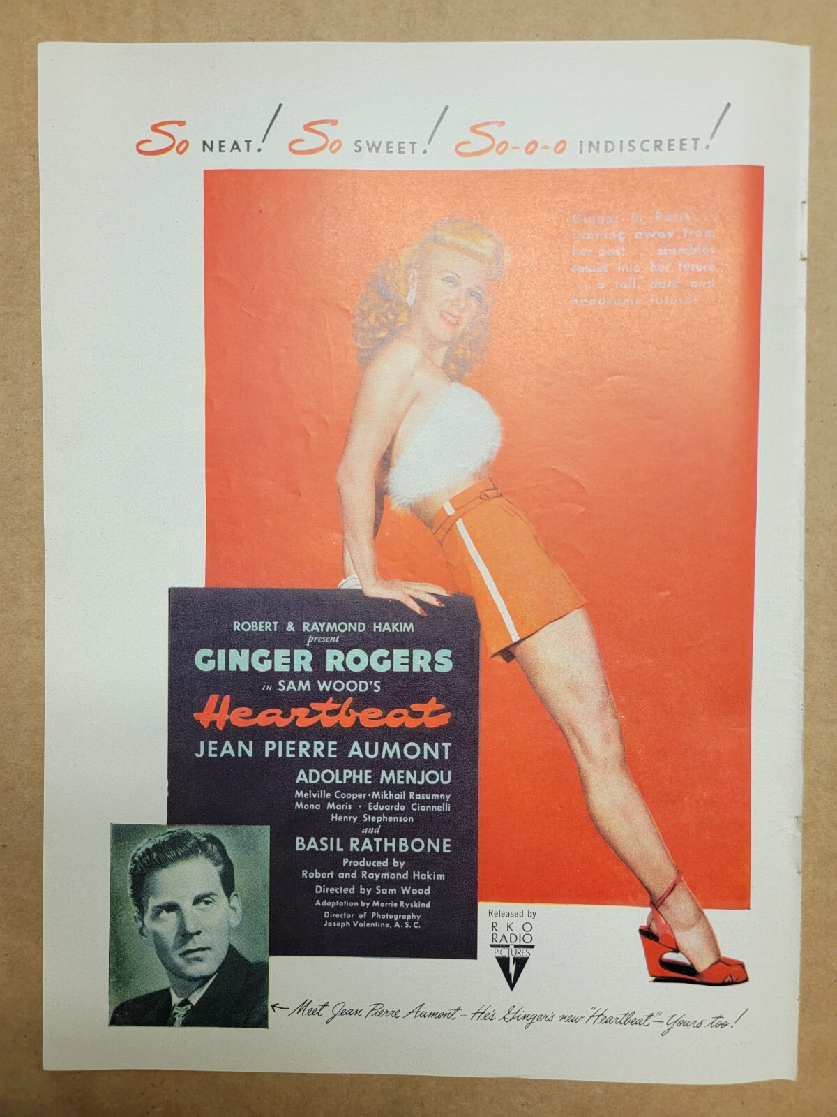 Vintage 1946 Heartbeat Movie Print Ad WW2 Ginger Rogers Movie Star NOSTALGIA | eBay