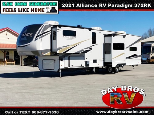 21 Alliance RV Paradigm 372RK Luxury Fifth Wheel Towable Camper Rear ...