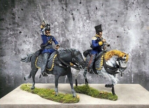 UNPAINTED 28mm Prussian Landwehr Cavalry Command Waterloo Wargames ...