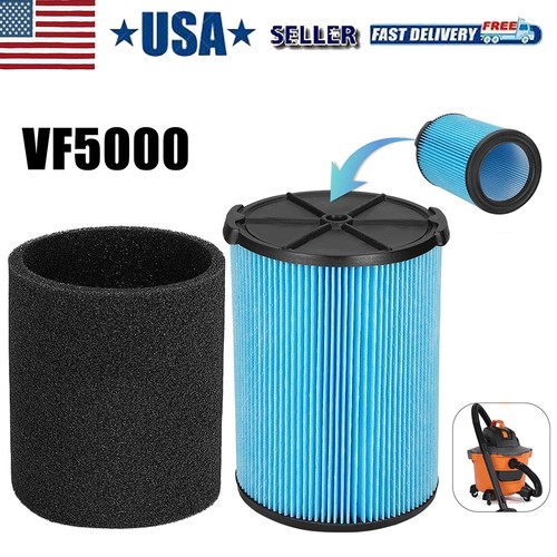 VF5000 Filter For RIDGID Shop Vac Wet/Dry Washable Vacuum Garage 6-20 ...