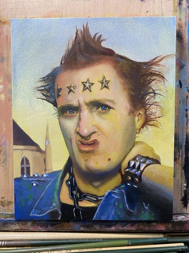Original Oil Painting Of Vyvyan From The Young Ones 8x10 Inch On Wood ...