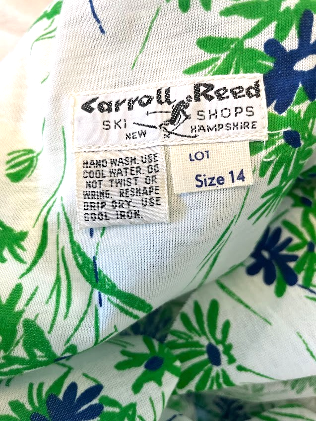 NEW VTG 1950s Rare Floral Dress Blue Green CARROLL REED SKI SHOPS NEW ...