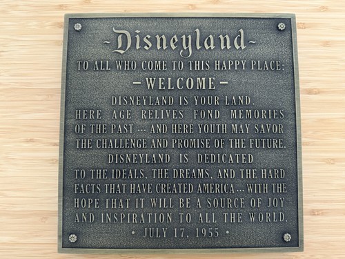 Disneyland Entrance Opening Day Welcome Speech Plaque Home Decor ...