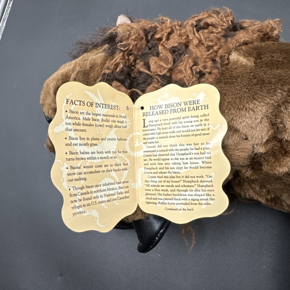 Folkmanis Bison Buffalo Full Body Hand Puppet 15" Plush Toy Retired ...