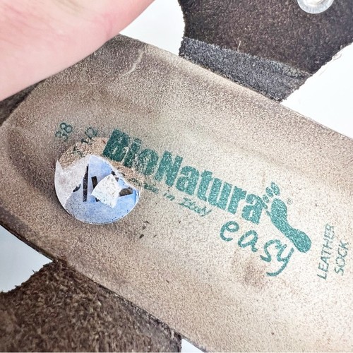 BioNatura Leather Solo Mary Jane Sandals Size 7.5 Brown Closed Toe Cork ...