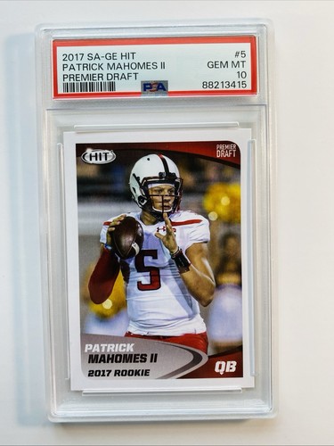 Graded 2017 Sage SA-GE Hit Premier Draft PATRICK MAHOMES #5 Rookie Card PSA 10 | eBay