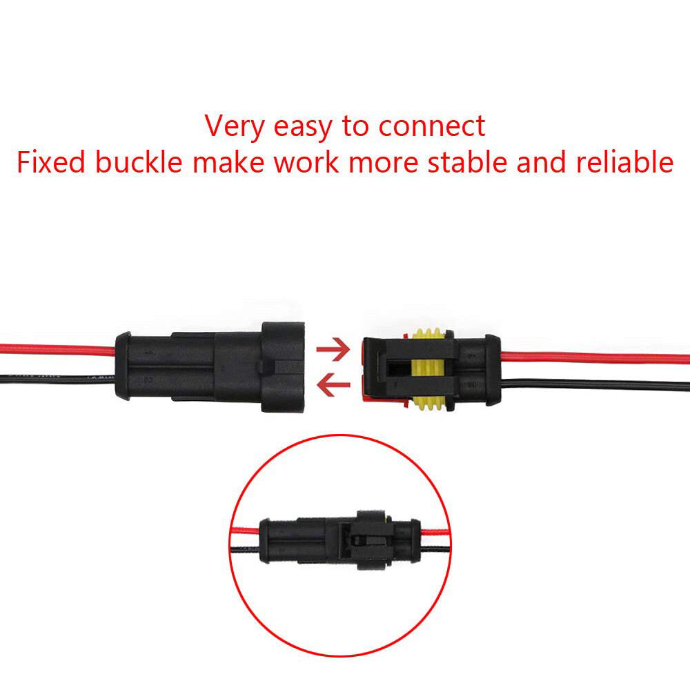 10 Kit 12V 2-Pin Waterproof Cable Wire Connector Sealed Plug for Car ...