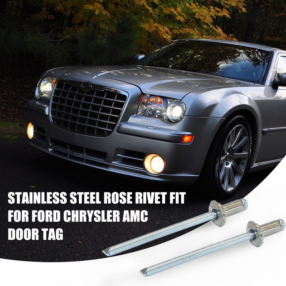 8pcs Nos Dash Rivets Stainless Steel for GM Ford Chrysler AMC Door Tag ...
