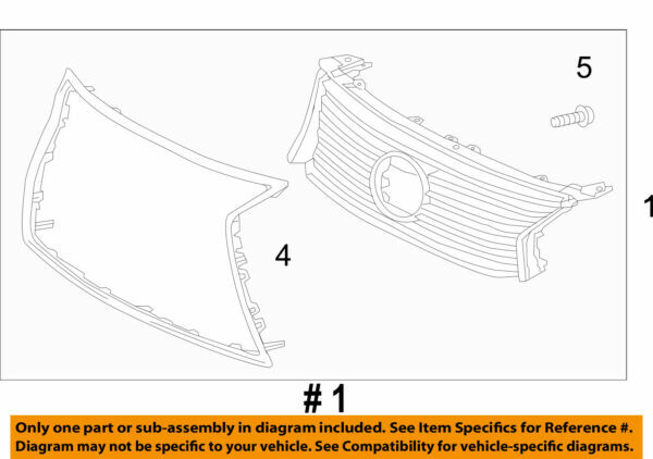 53100-50550 Toyota Grille, radiator 5310050550, New Genuine OEM Part | eBay