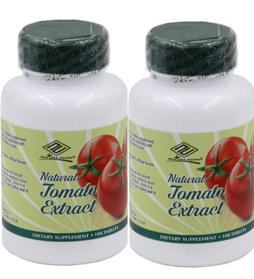 2 Natural Tomato Extract with Lycopene selenium Antioxidant 100 tablets ...