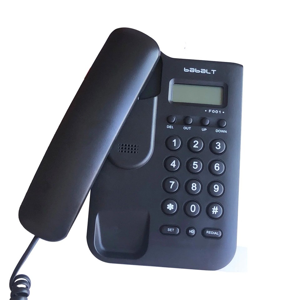 Corded Basic Landline Phone, FSK/DTMF Simple Caller ID Telephone with ...