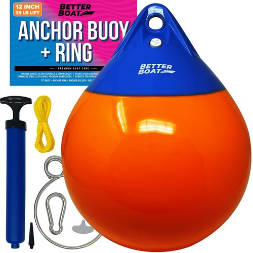 Anchor Buoy and Retrieval Ring 12" Inflatable Vinyl Boat Buoy Balls ...