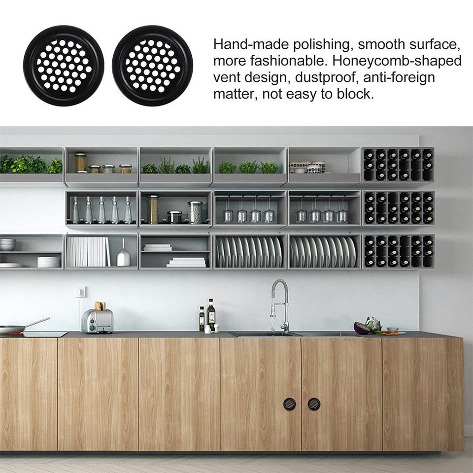 10 Pcs Stainless Steel Vent Cover Black Round Flat Ventilation Device ...