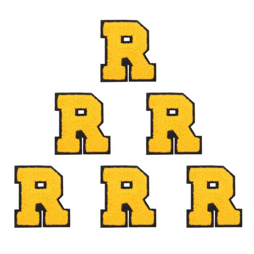 6 Pcs Letters Patches Initial Letters R Iron on Patches Yellow | eBay