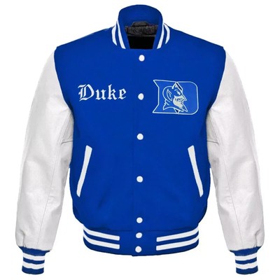 Letterman Duke Blue Devils Blue and White Varsity Jacket | eBay