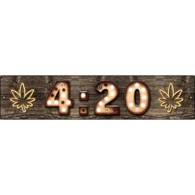 420 Bulb Lettering Novelty 24"x5" metal street sign plaque Home Door ...
