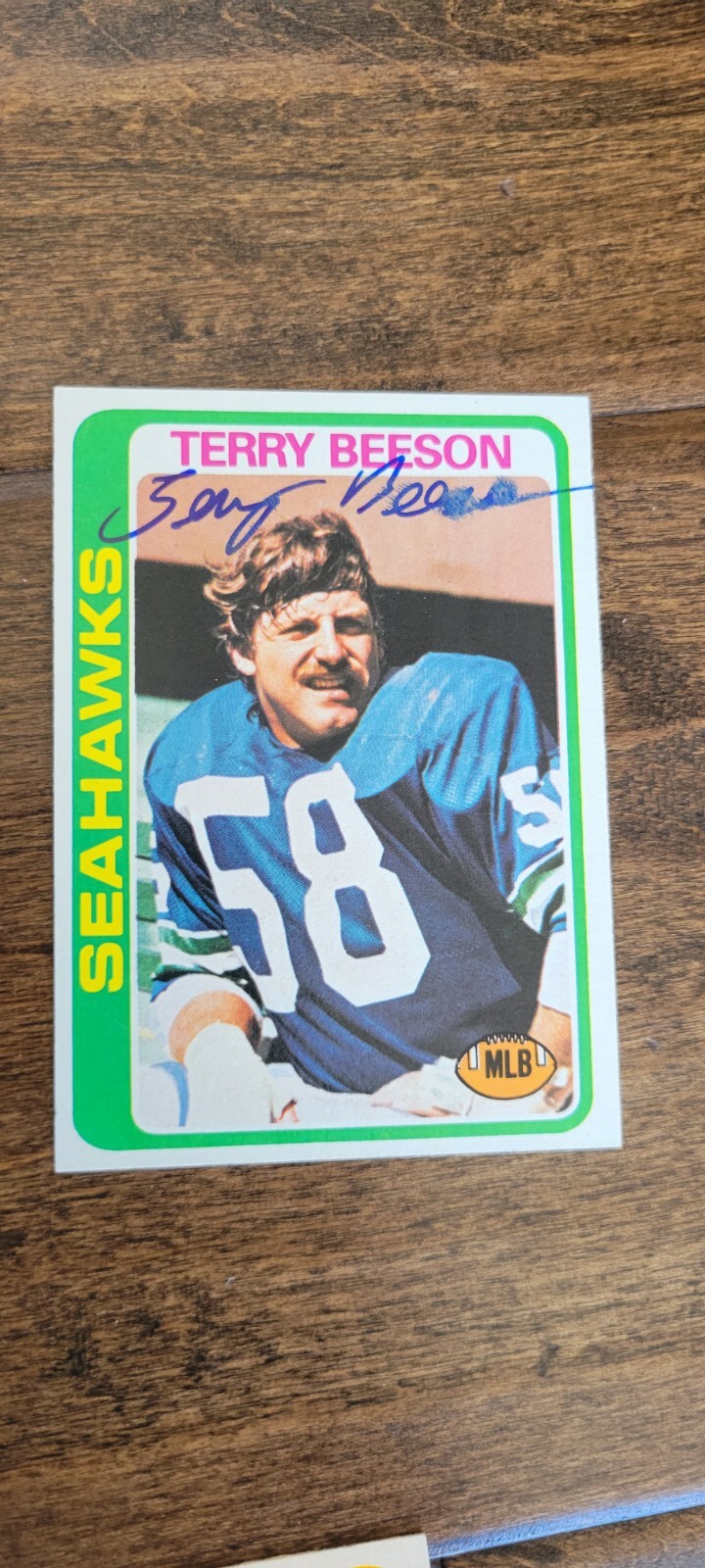 1978 TOPPS SIGNED ROOKIE CARD TERRY BEESON SEAHAWKS 49ERS BULLS USFL ...