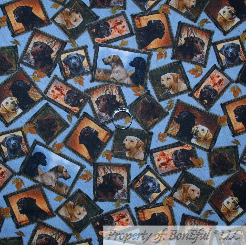 BonEful Fabric FQ Cotton Quilt Black Chocolate Yellow Lab Labrador ...