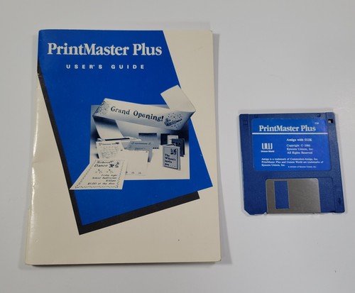 Printmaster Plus Amiga Users Guide And Disk 1986 Vintage | eBay