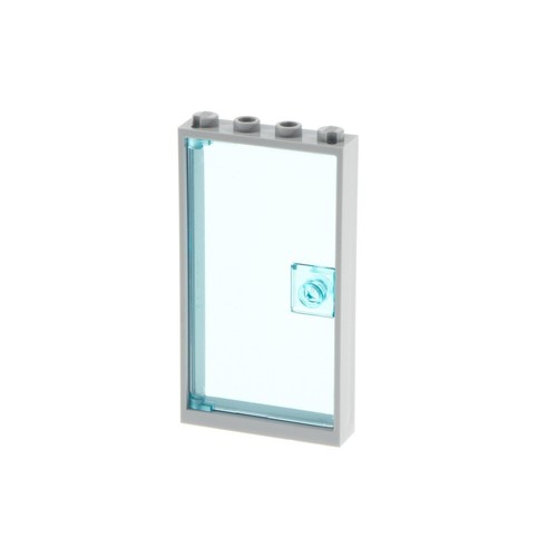 1x LEGO Door Frame 1x4x6 Neu-Hell Grey Disc Transparent Light Blue ...