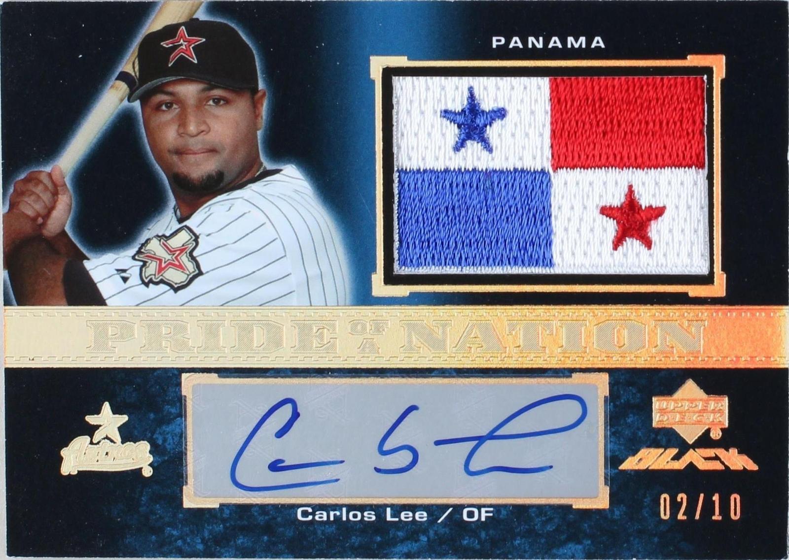 2007 Upper Deck Black - Pride of a Nation Veteran Autographs Carlos Lee ...