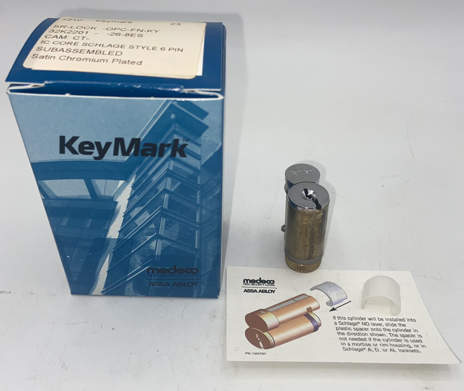 Medeco 1210 32K2201 26-8ES Cam CT IC Core Subassembled 6 Pin Satin ...