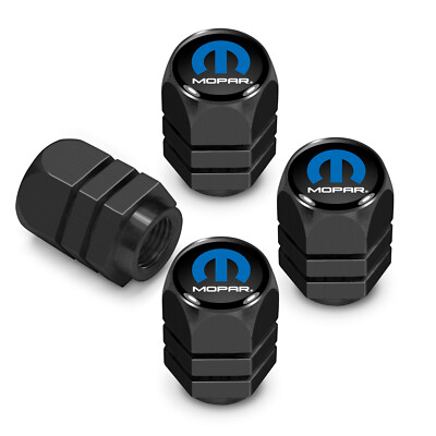 Mopar in Black on Black Hexagon Aluminum Tire Valve Stem Caps | eBay