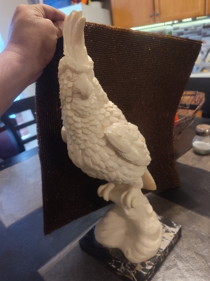HUGE Vintage 1960s Santini Marble Molded Alabaster Parrot Made In Italy ...