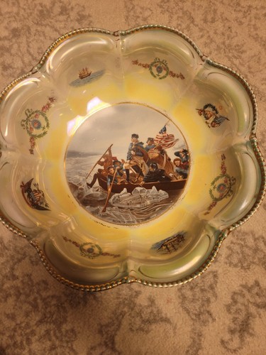 Washington Crossing The Delaware Vintage.Empire China Bowl. Fair ...