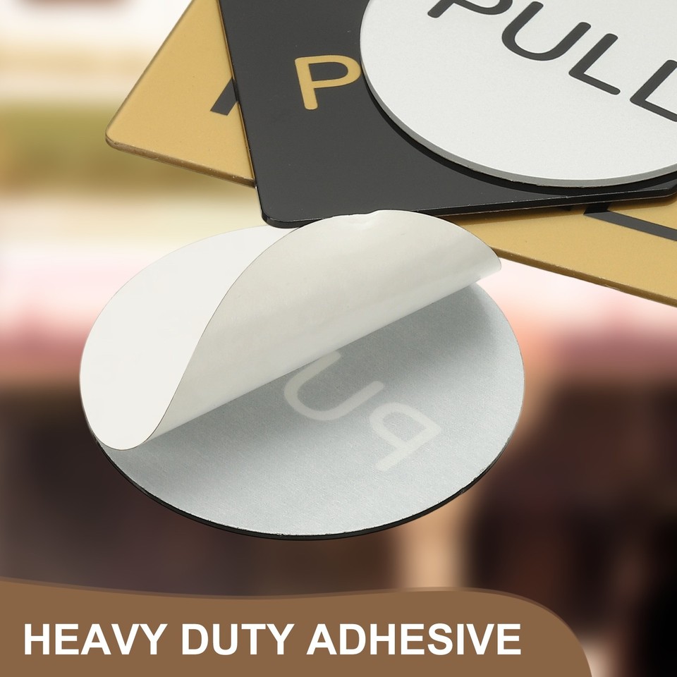 2Set Push Pull Door Stickers, 3in Push and Pull Signs Plate, Round ...