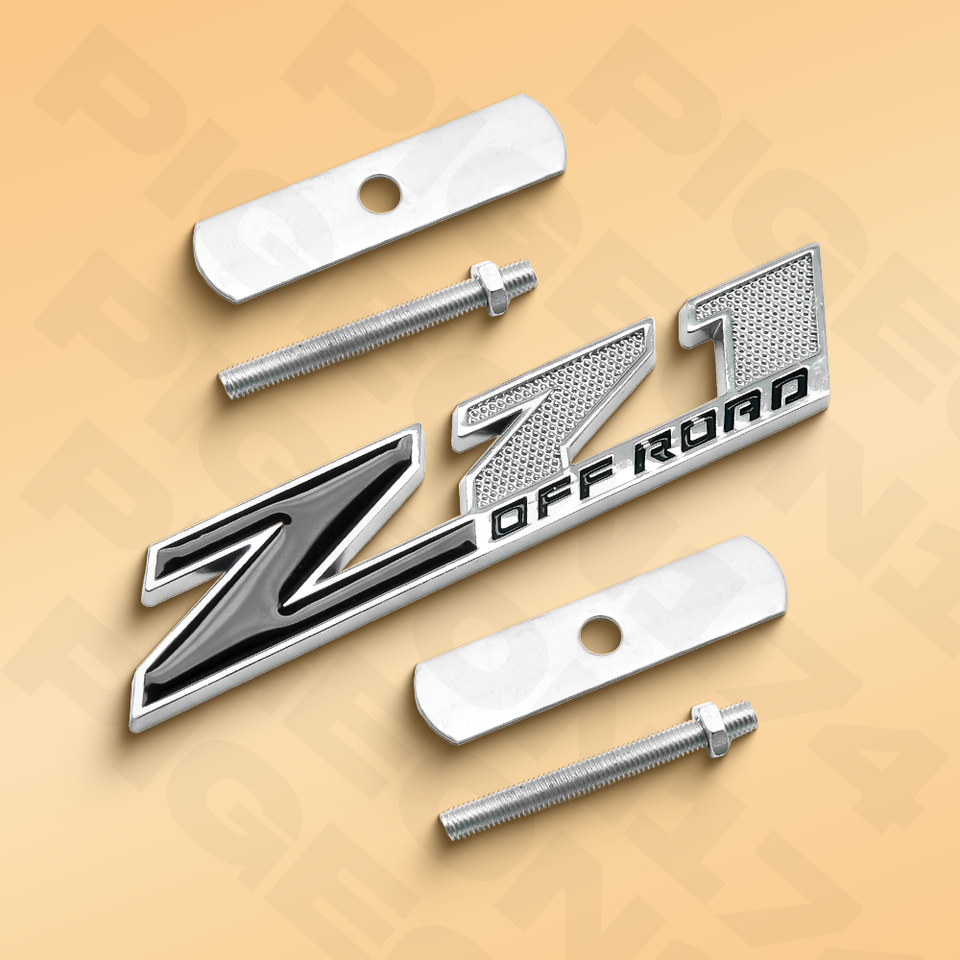 Chrome Black Grille Emblem For Silverado Colorado Z71 Off Road Letter w ...