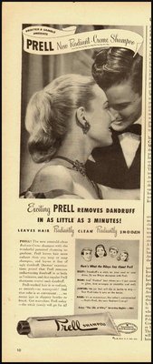 1950's Vintage ad for Prell Shampoo/Prell in tube/young couple in ad ...