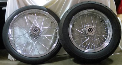 21" Speedmaster & 16" Avon 200 Tires + Spoked Wheels Kit - Mounted ...