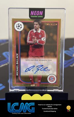 2023-24 Topps Merlin UEFA UCC Gold Autograph /50 Michael Ballack Bayern ...