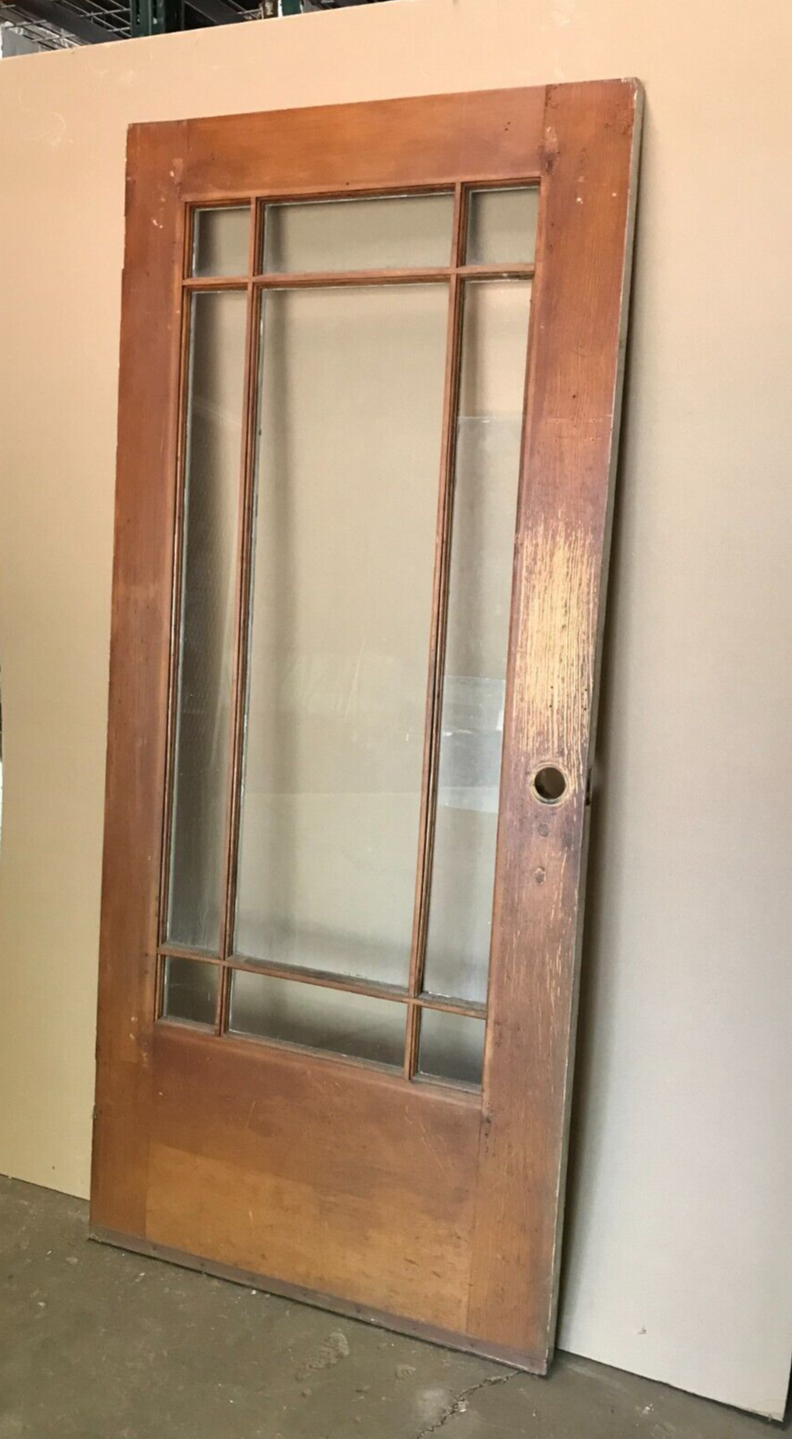 1 Antique Vintage Exterior 36x79 VTG Shabby White 9 Lite Door Chic Old ...