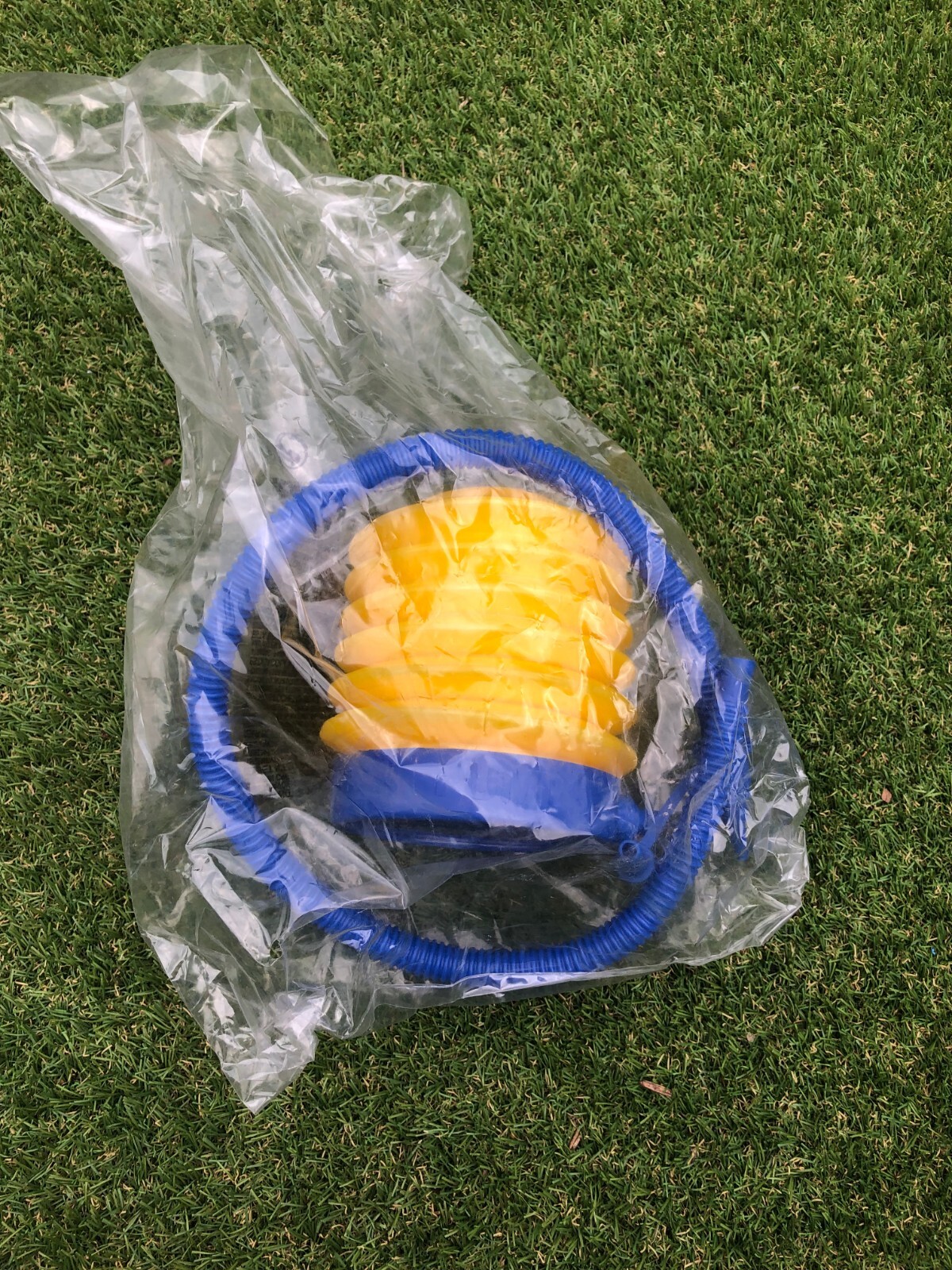 Blue Yellow Bellows Plastic Foot Bellow Pump Mini Air Pump Inflator ...