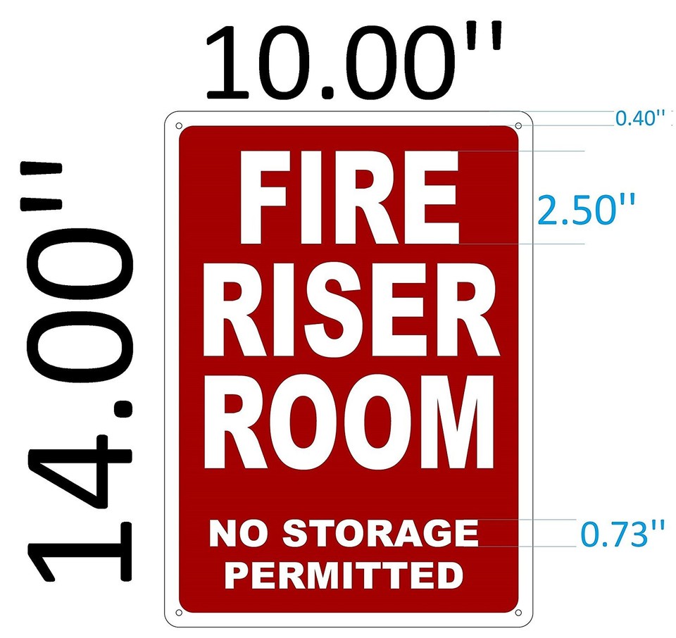 FIRE RISER ROOM SIGN ( REFLECTIVE !! ALUMINIUM 10x14 -Rust Free )-REF24 ...