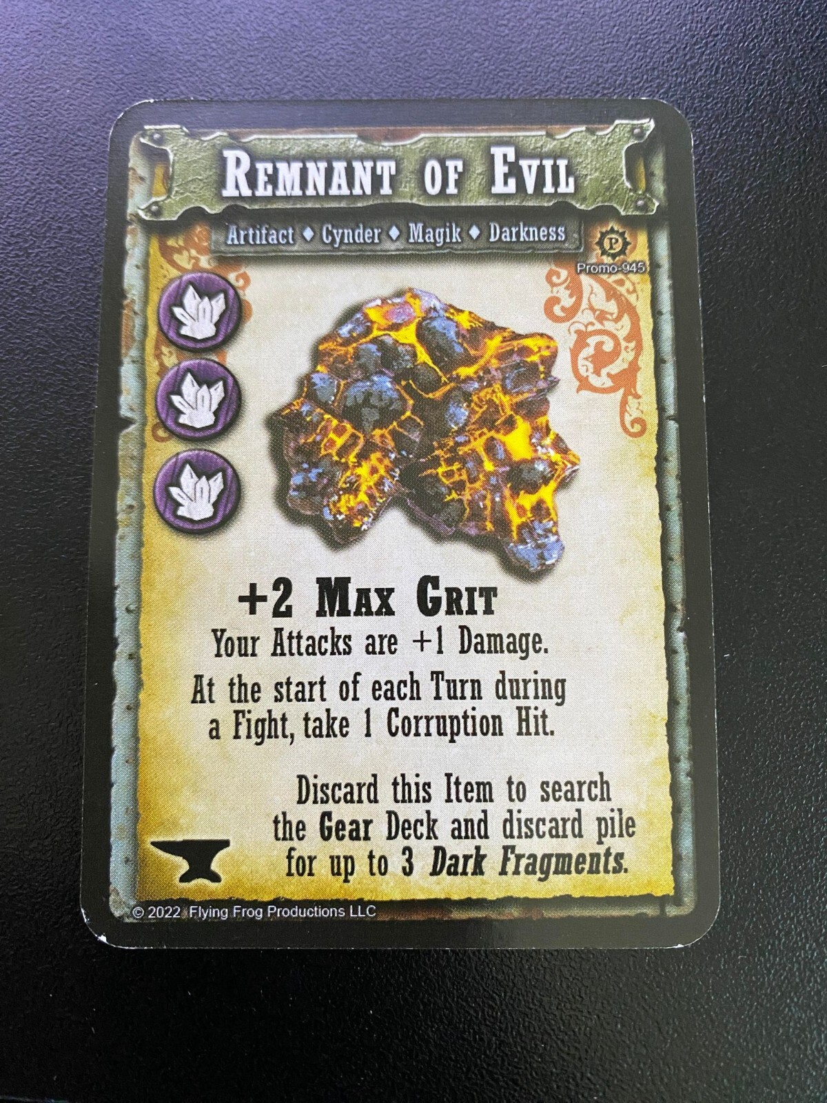 Shadows Of Brimstone RARE Promo Card Remnant of Evil Mine Artifact Card ...
