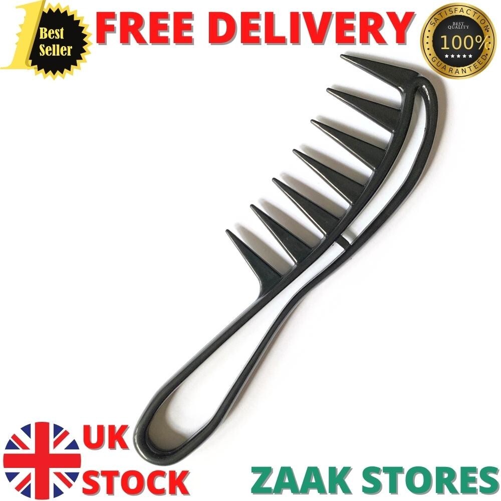 Barber Wide Shark Toothed Rake Hollow Comb-Thick & Afro Hairdressing ...