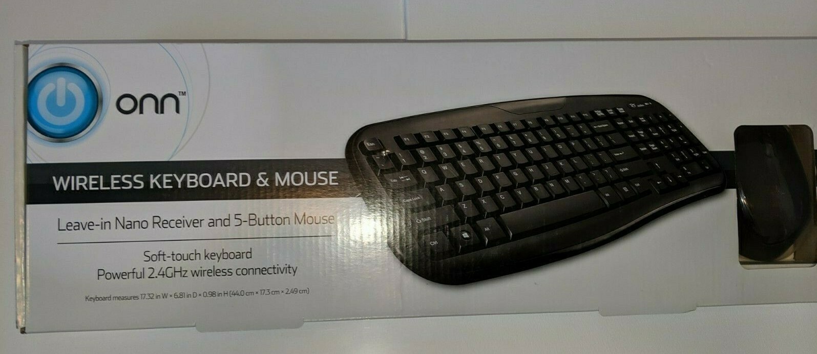 Onn Wireless Keyboard & Mouse Model ONA11H0087 Black 2.4 GHz light ...