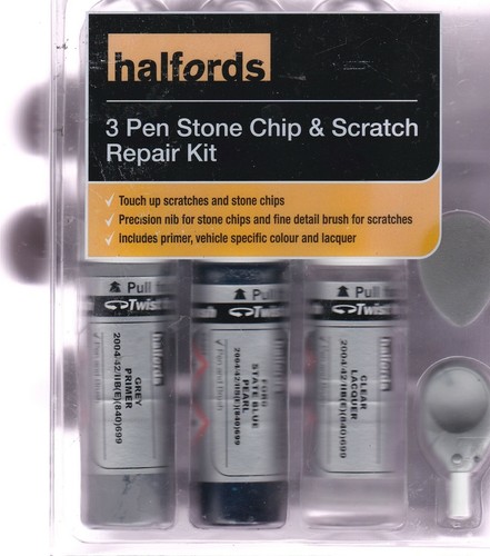 FORD State Blue Pearlescent - HALFORDS 3 Pen Stone Chip Scratch Repair ...
