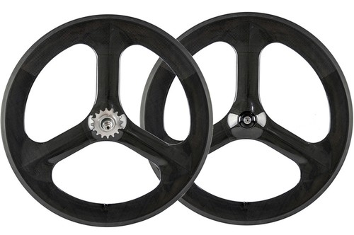 Tri Spoke Carbon Wheel Road Bike/Track Bike Front+Rear Wheels Single ...