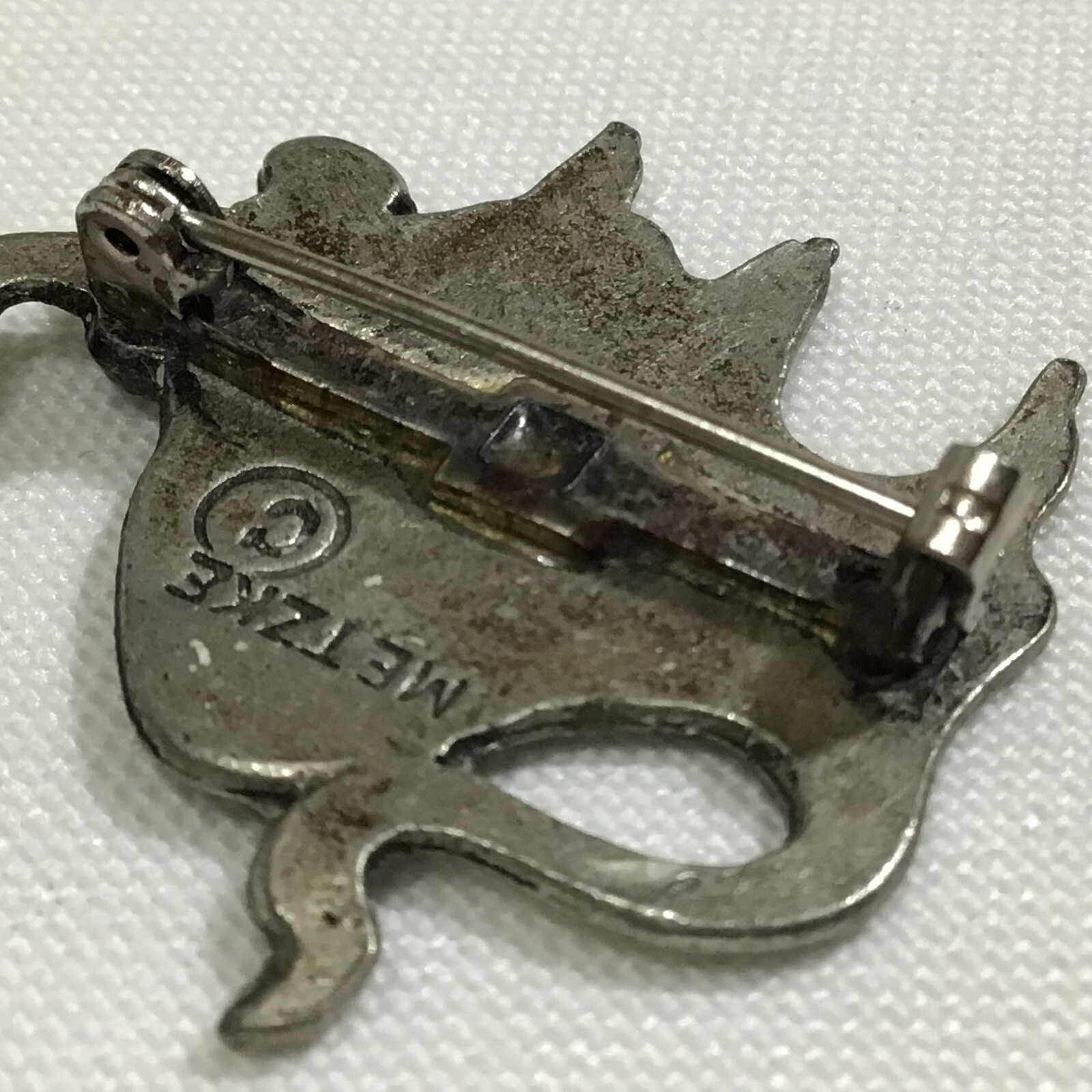 Metzke Pewter Rodeo Angry Bull 1 inch Signed Brooch Pin Cowboy Cowgirl ...