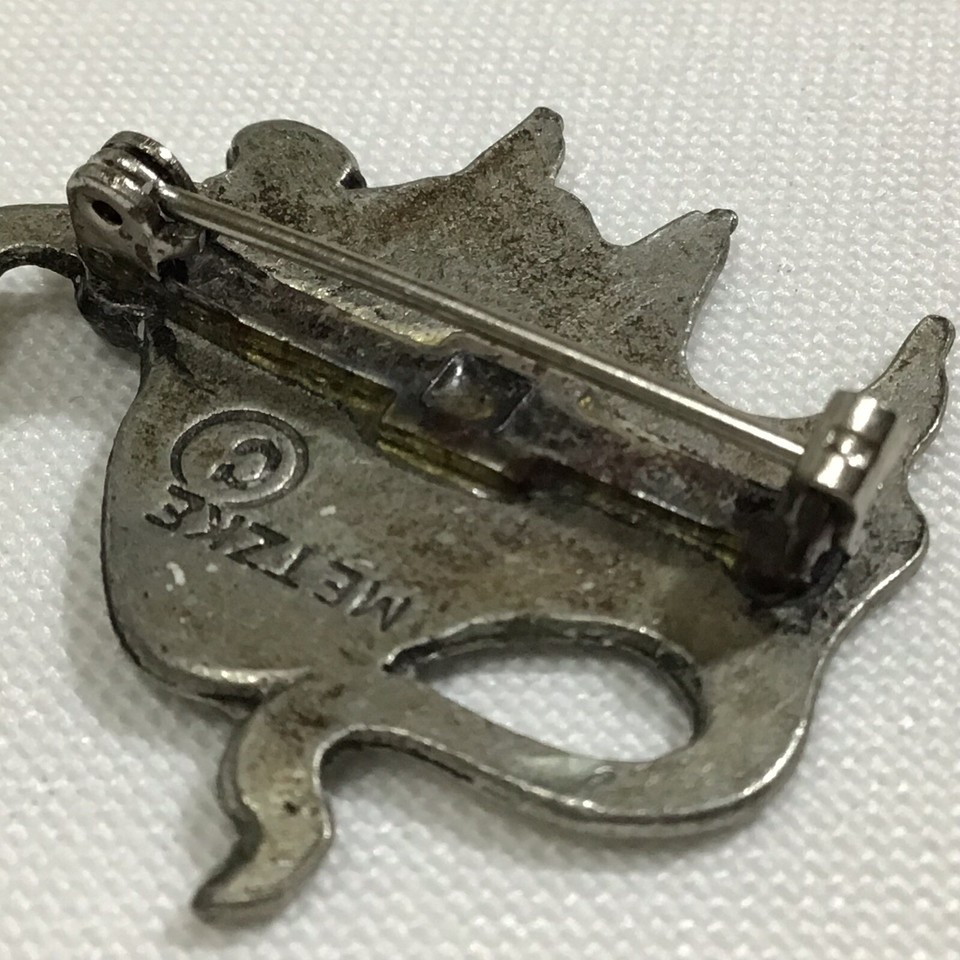 Metzke Pewter Rodeo Angry Bull 1 inch Signed Brooch Pin Cowboy Cowgirl ...