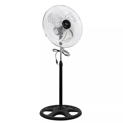 Impress 18-Inch Chrome Hi-Speed Industrial Standing Oscillating Fan w ...